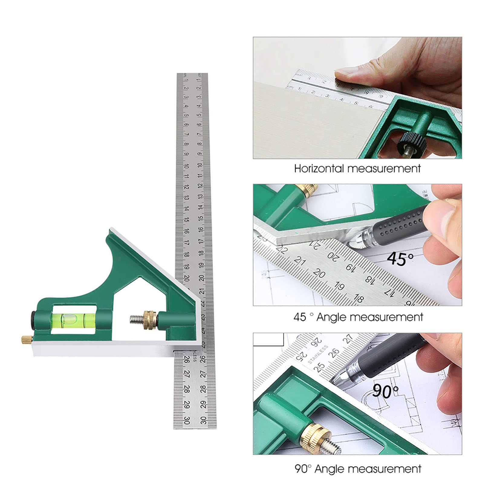 Marking And Layout Tool 300mm Combination Square Ruler - Stainless ...