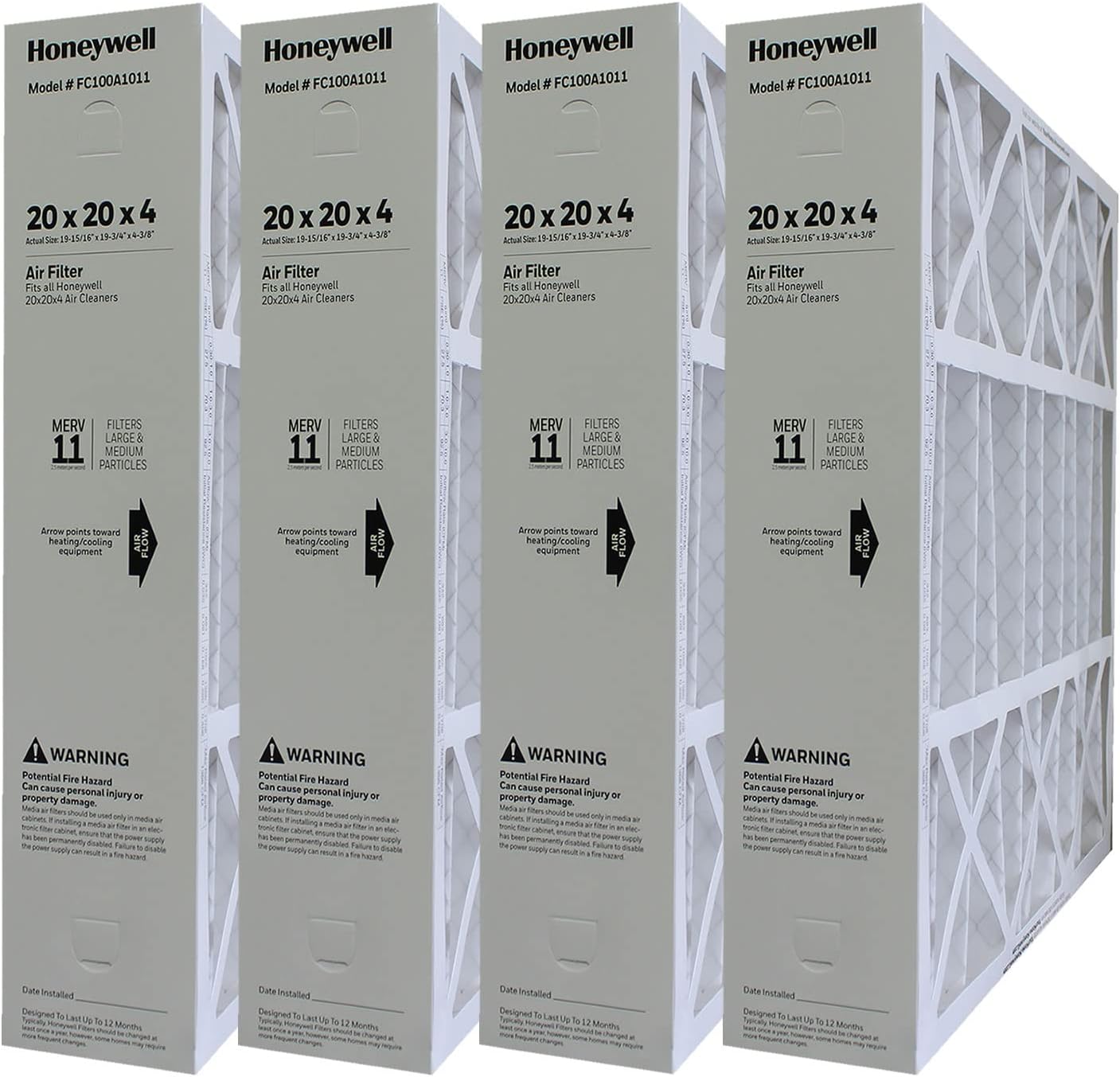 Honeywell FC100A1011 Replacement Media Air Furnace Filter, MERV 11, 20 ...