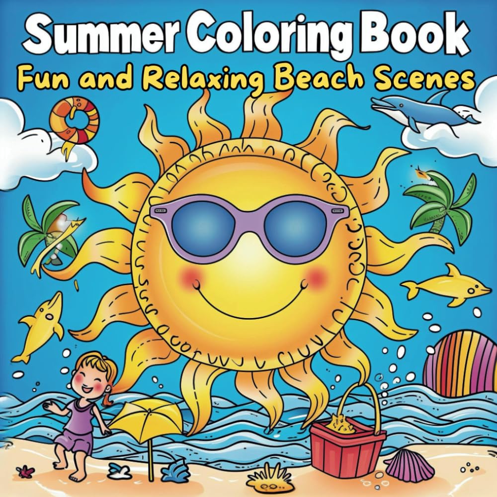 Amazon.com: Summer Coloring Book: Fun and Relaxing Beach Scenes for ...
