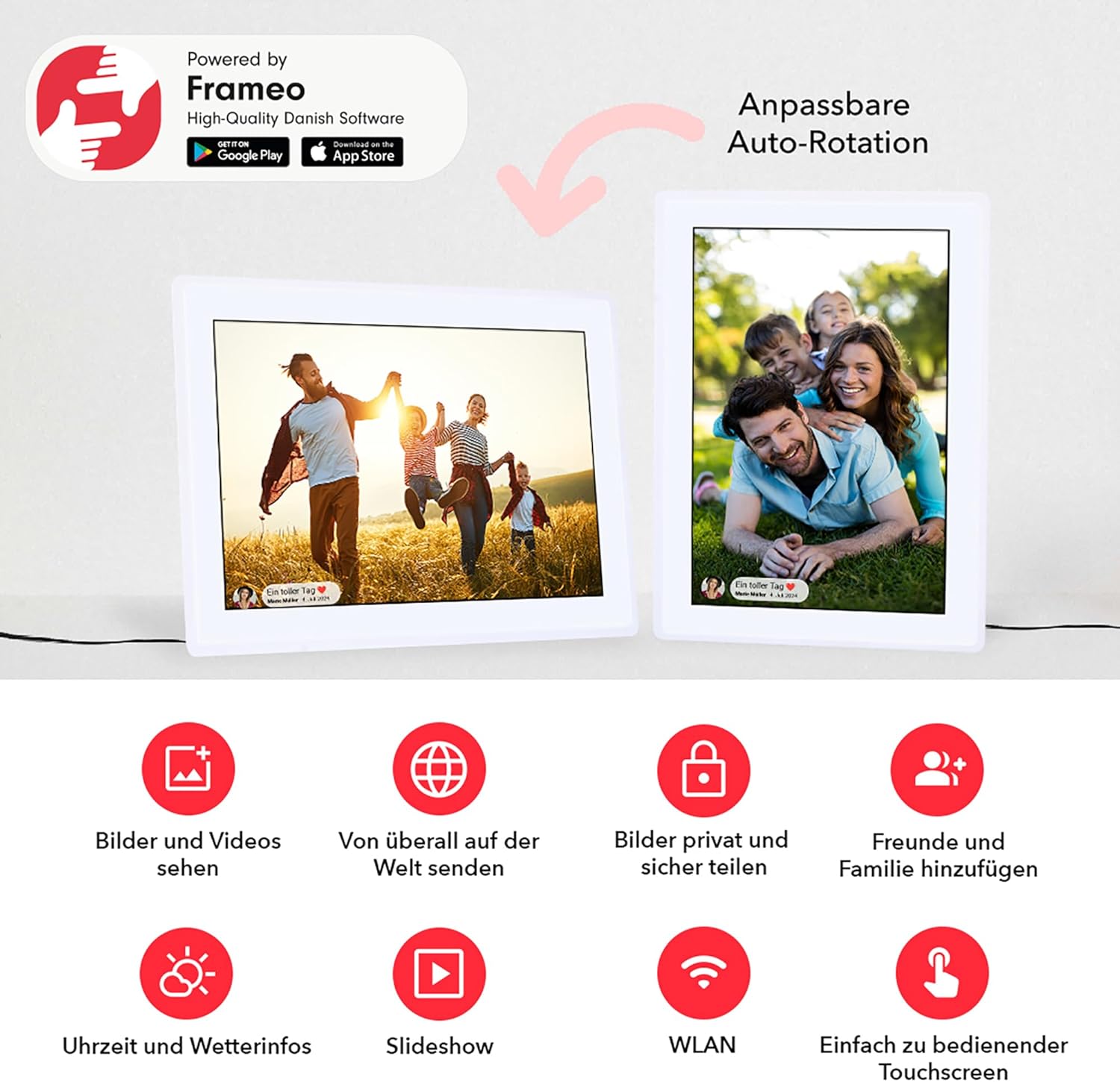 Rollei Smart Frame WiFi 100 (White) - 10.1-inch Digital Photo Frame ...