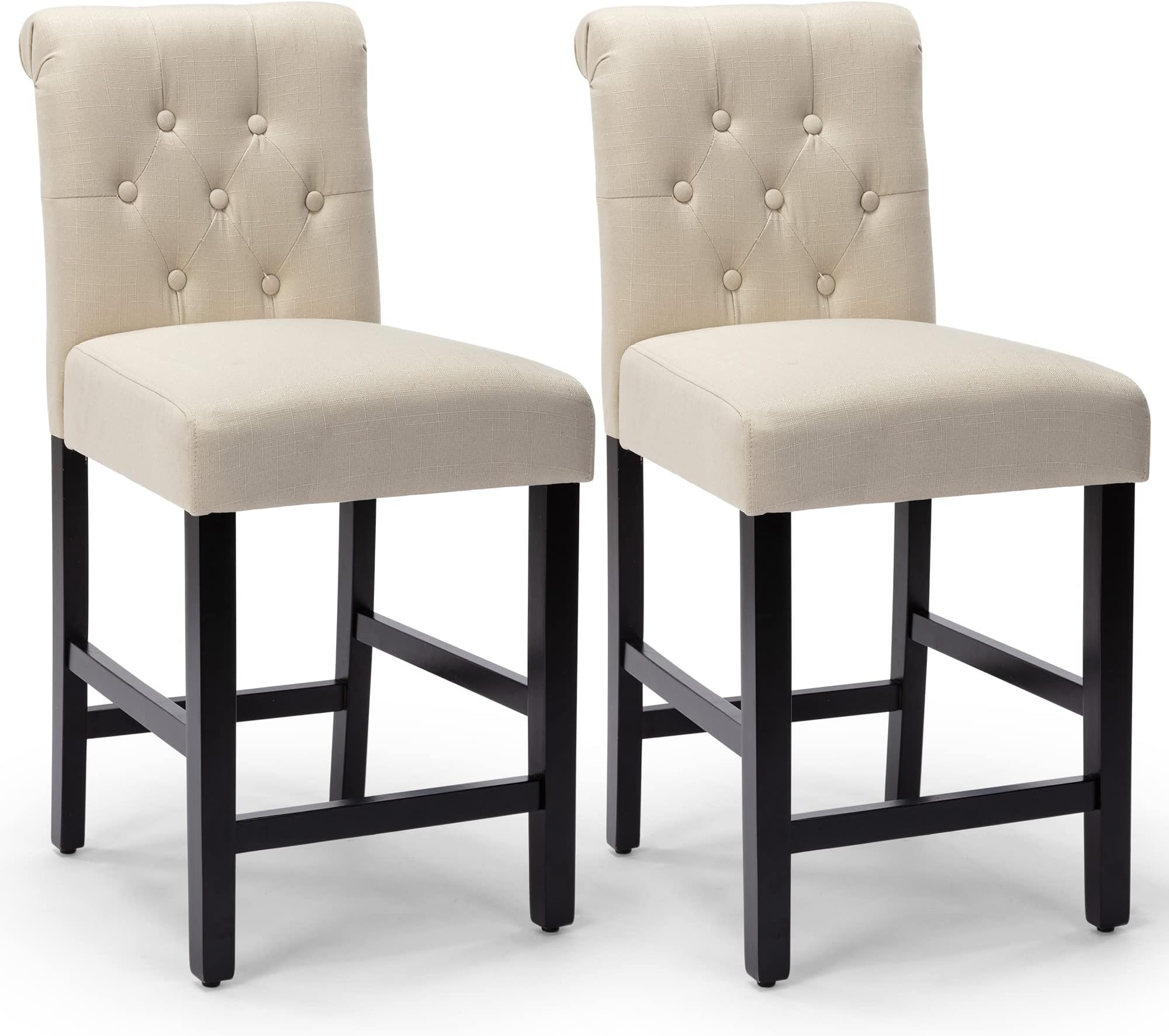 Amazon.com: Yaheetech Bar Stools Set of 2 24 inches Modern Square ...