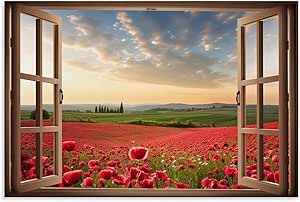 Amazon.com: SJHKXAHY Fake Window Poster For Walls Faux Window Posters ...