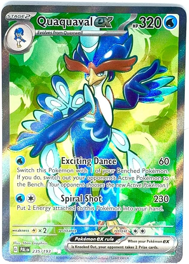 Amazon.com: Pokemon - Quaquaval ex 235/193 - Paldea Evolved - Full Art ...