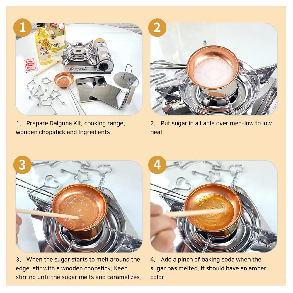 Living Qq Nostalgic Korean Street Food Dalgona Kit Set Of 9 ...