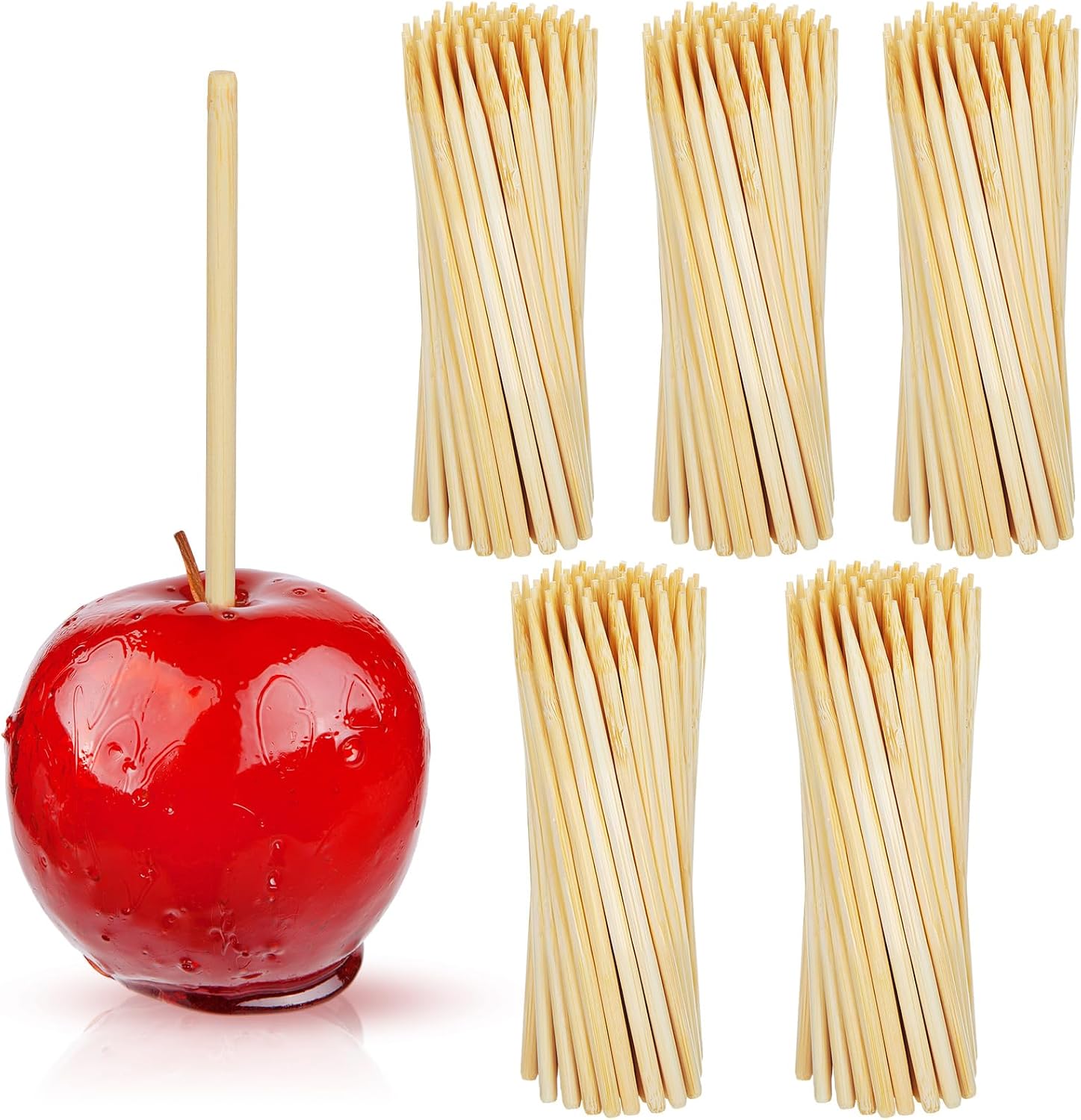 Amazon.com: Reallnaive Candy Apple Sticks Bamboo Skewers 5 mm Christmas ...