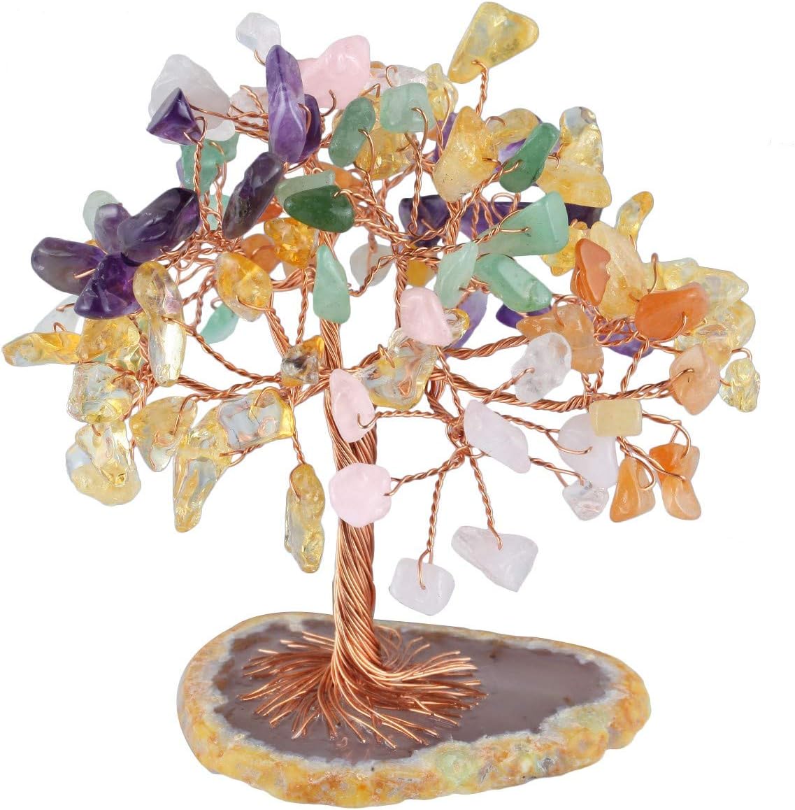 KYEYGWO Handmade Colorized Crystal Money Tree for Good Luck Wealth ...