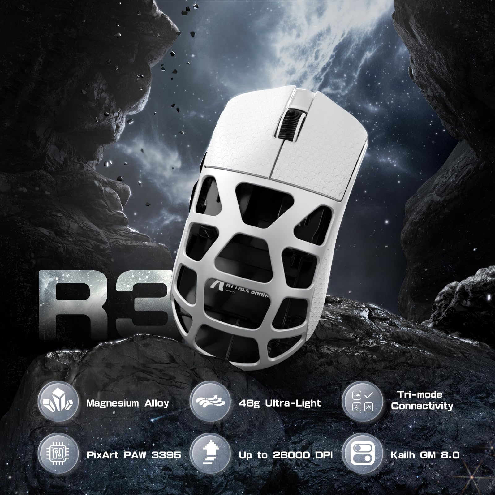Snapklik.com : FELICON X Attack Shark R3 Wireless Gaming Mouse,PAW3395 ...