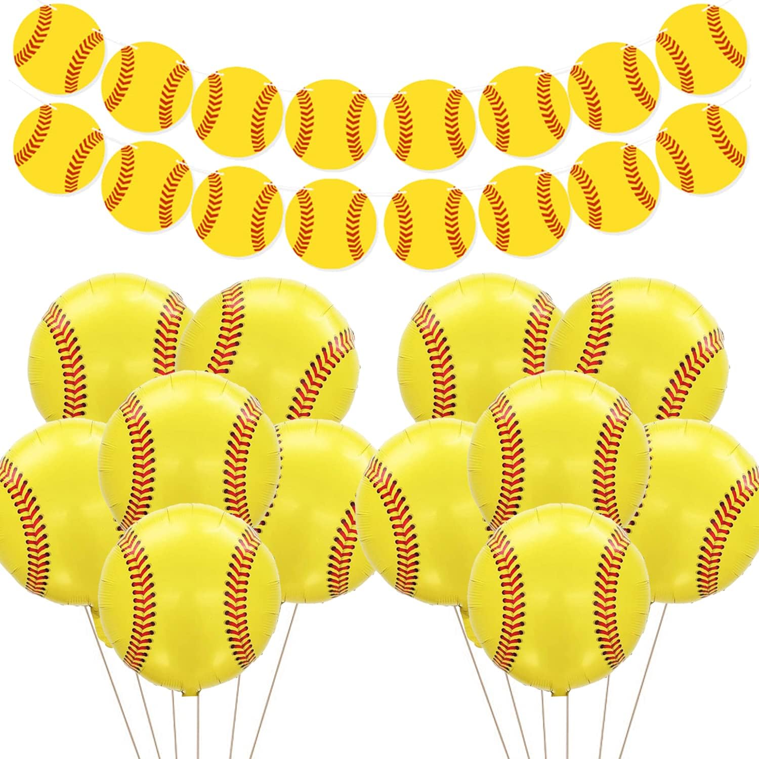 Amazon.com: Softball Party Decorations Softball Foil Balloons Baseball ...