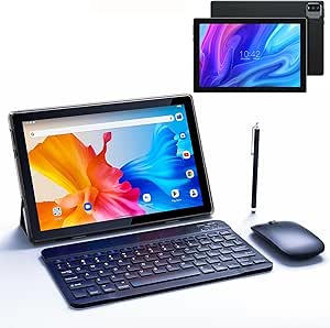 TUTT CP20 2 in 1 Tablet 10.1 Inch Android 13 with Keyboard, Mouse, Case ...