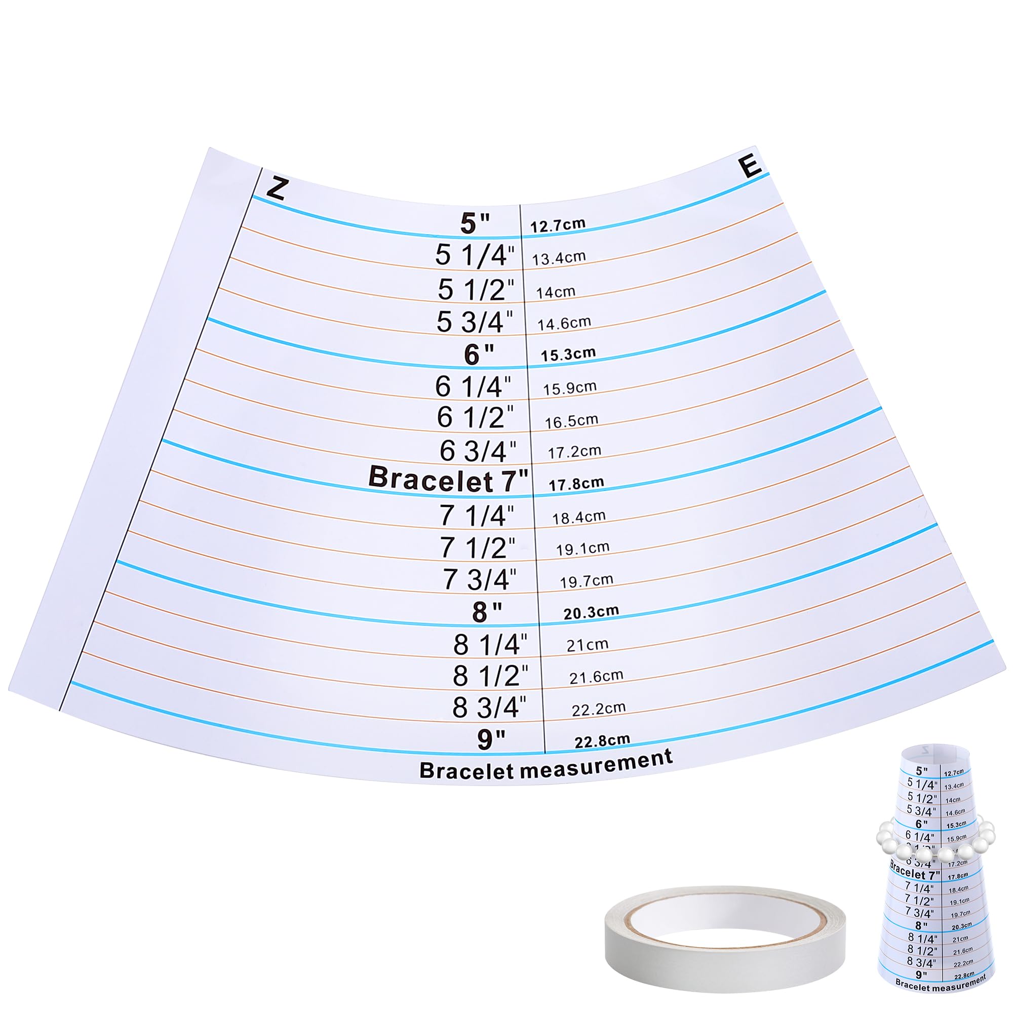 Amazon.com: Ceoighe 5-9" Bracelet Sizer Measuring Tool, Plastic ...