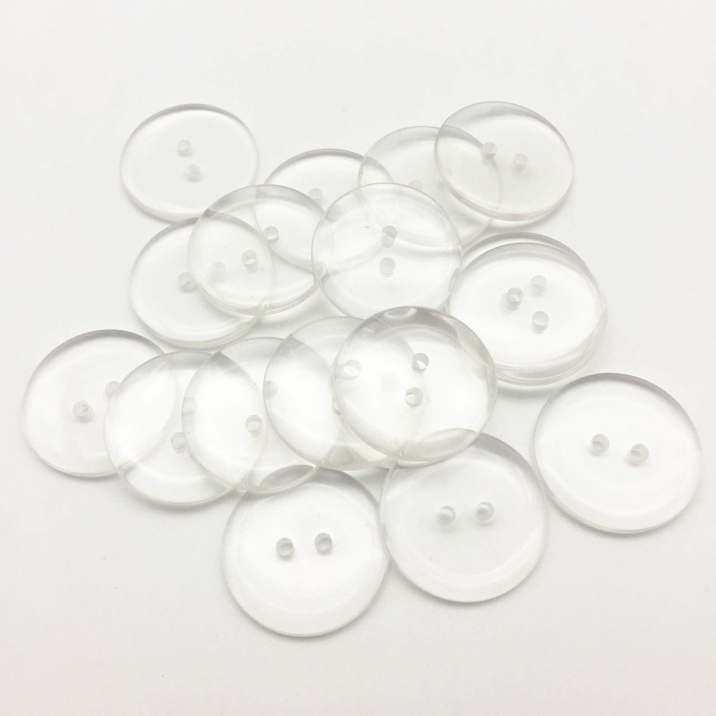 Amazon.com: Yiasangly 20mm Clear Transparent Resin Round Buttons, DIY ...