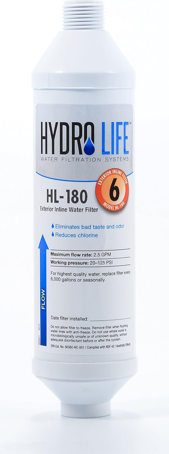 Hydro Life G 2627 In Line Water Filter Kit for HL 180, Air Filters ...