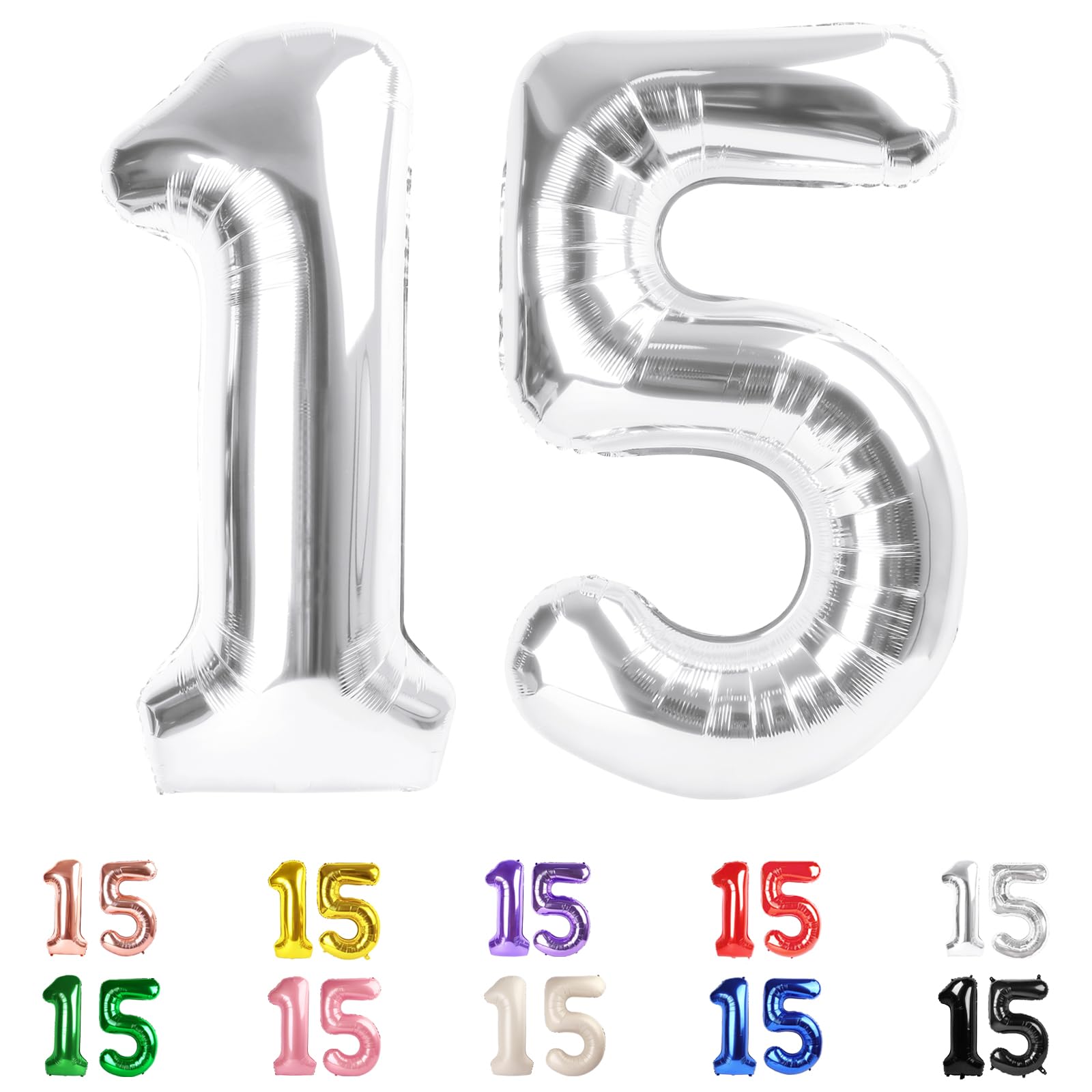 Amazon.com: Number 15 Balloons, 15th Birthday Decorations for Girls ...