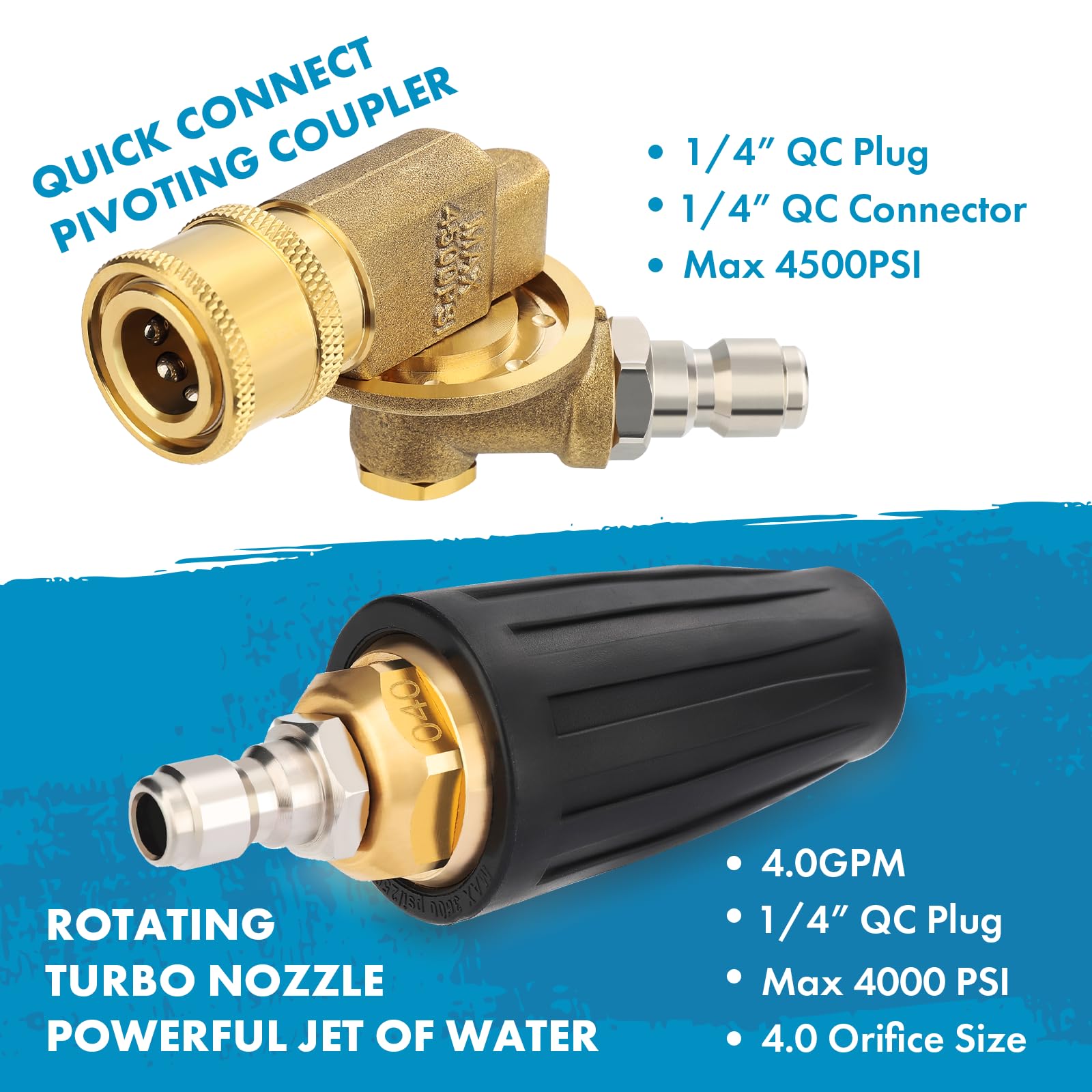 Snapklik.com : Pressure Washer Tips Turbo Nozzle, 4000 PSI Max ...