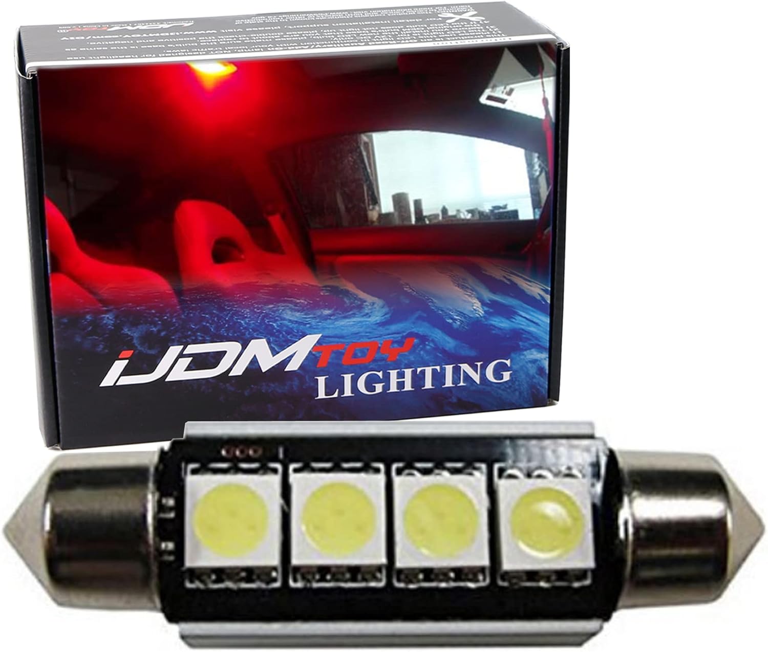 Amazon.com: iJDMTOY 4-SMD Brilliant Red Error Free 6411 578 LED ...