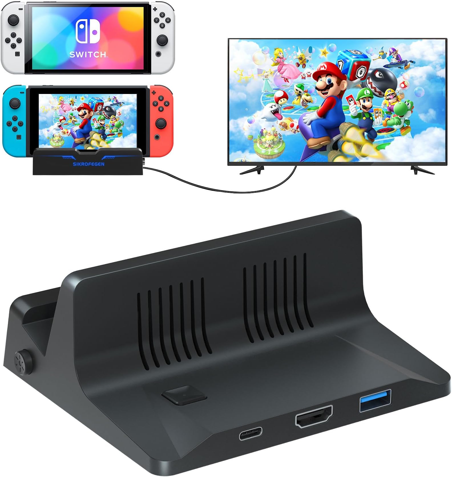 Amazon.com: Nintendo Switch Dock, 4K60Hz HDMI 2.0 TV Docking Station ...