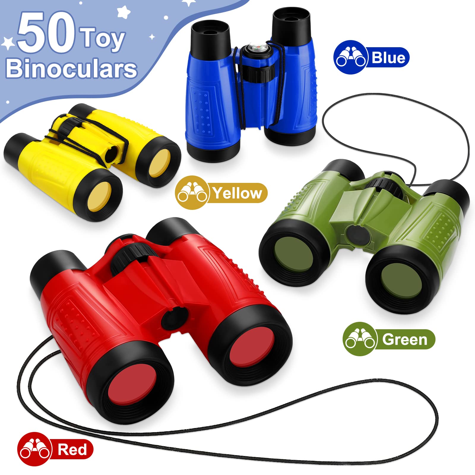 50 Packs Binoculars for Boys and Girls Small Compact Toy Binoculars ...