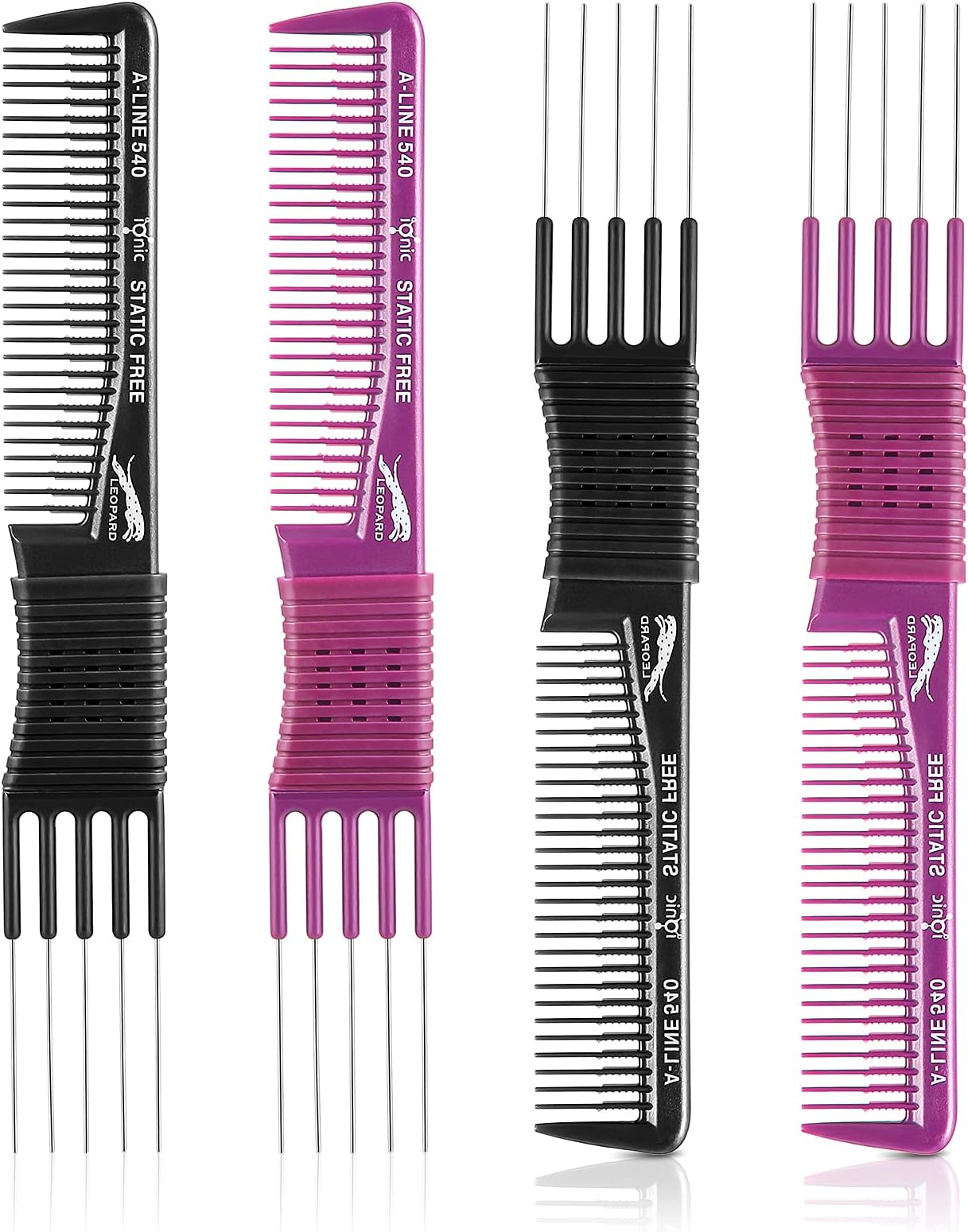 Amazon.com : Patelai Hair Comb, 4 Pieces Carbon Lift Teasing Combs with ...