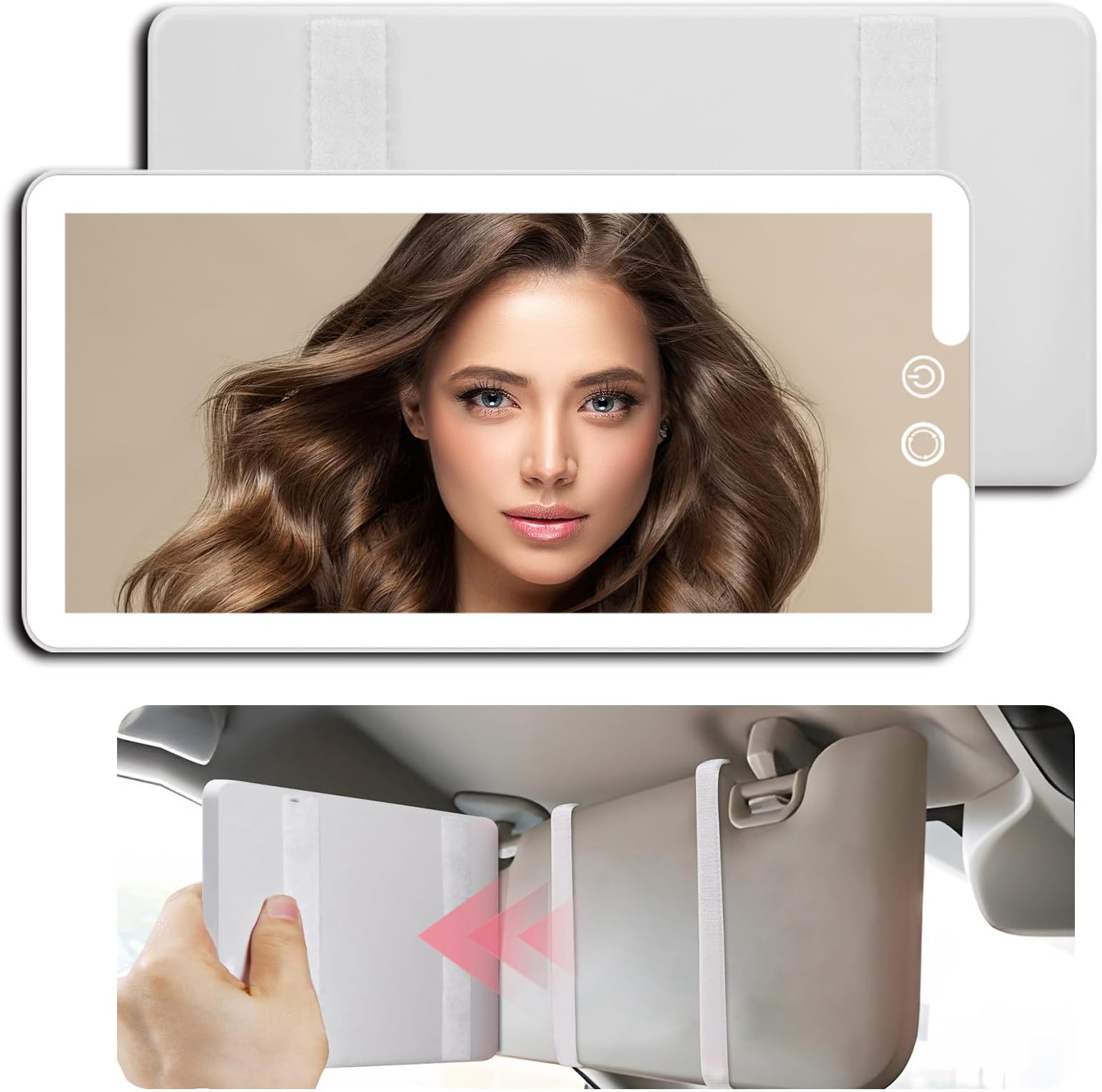 Amazon.com: Rechargeable Car Vanity Mirror with Lights 3 Soft Color ...