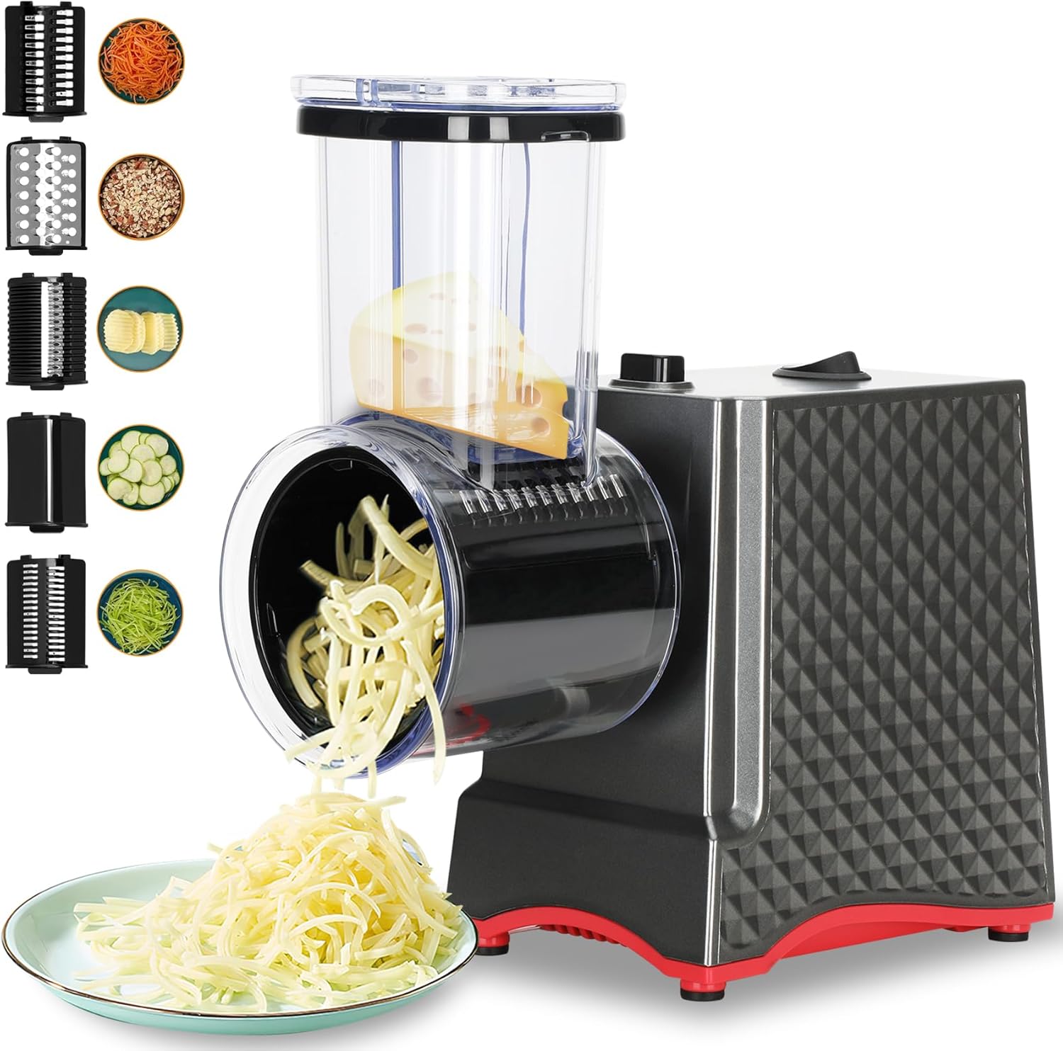 Amazon.com: 250W Professional Electric Cheese Grater for Block Cheese,Automatic Cheese Grater ...