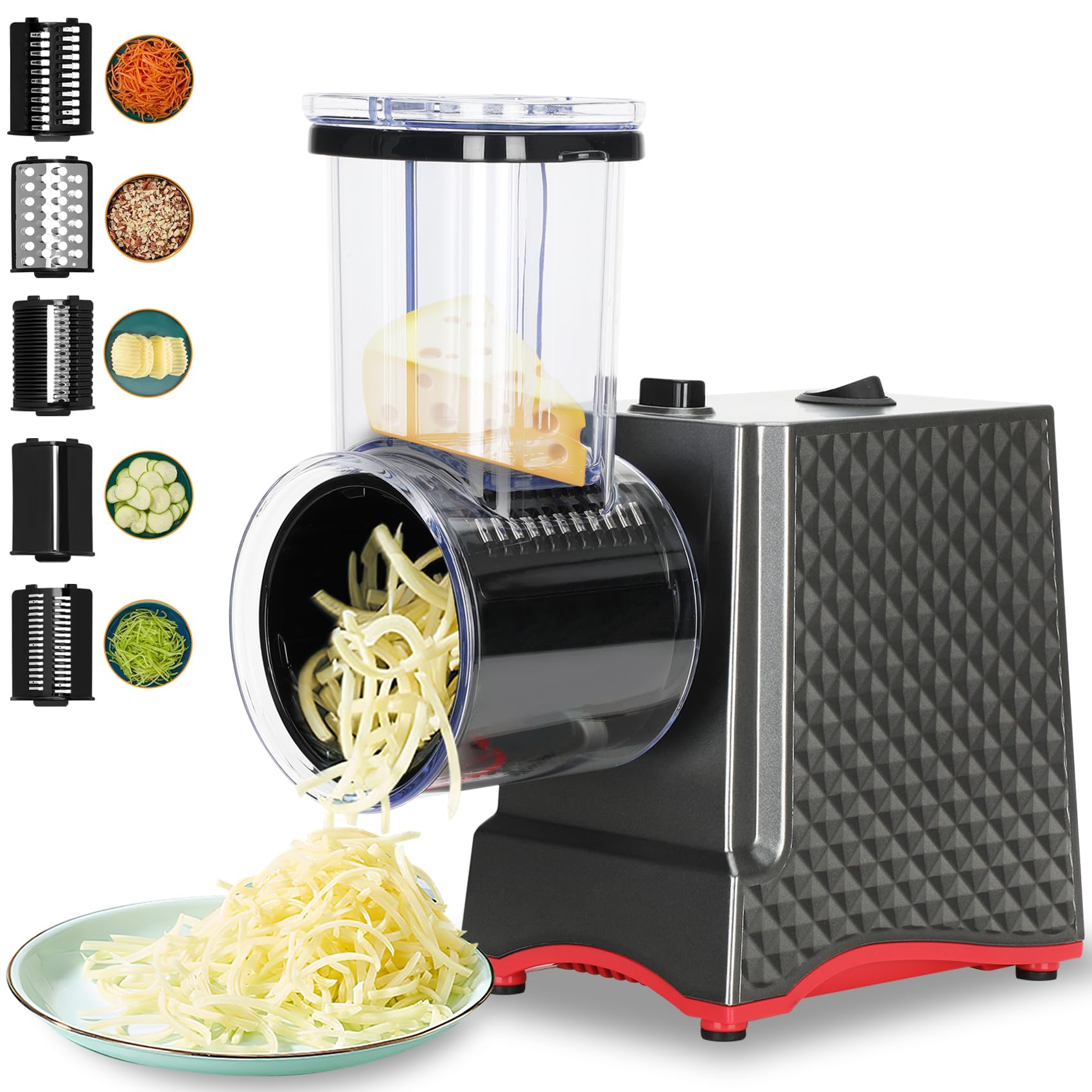 Buy 250W Professional Electric Cheese Grater for Block Cheese,Automatic ...