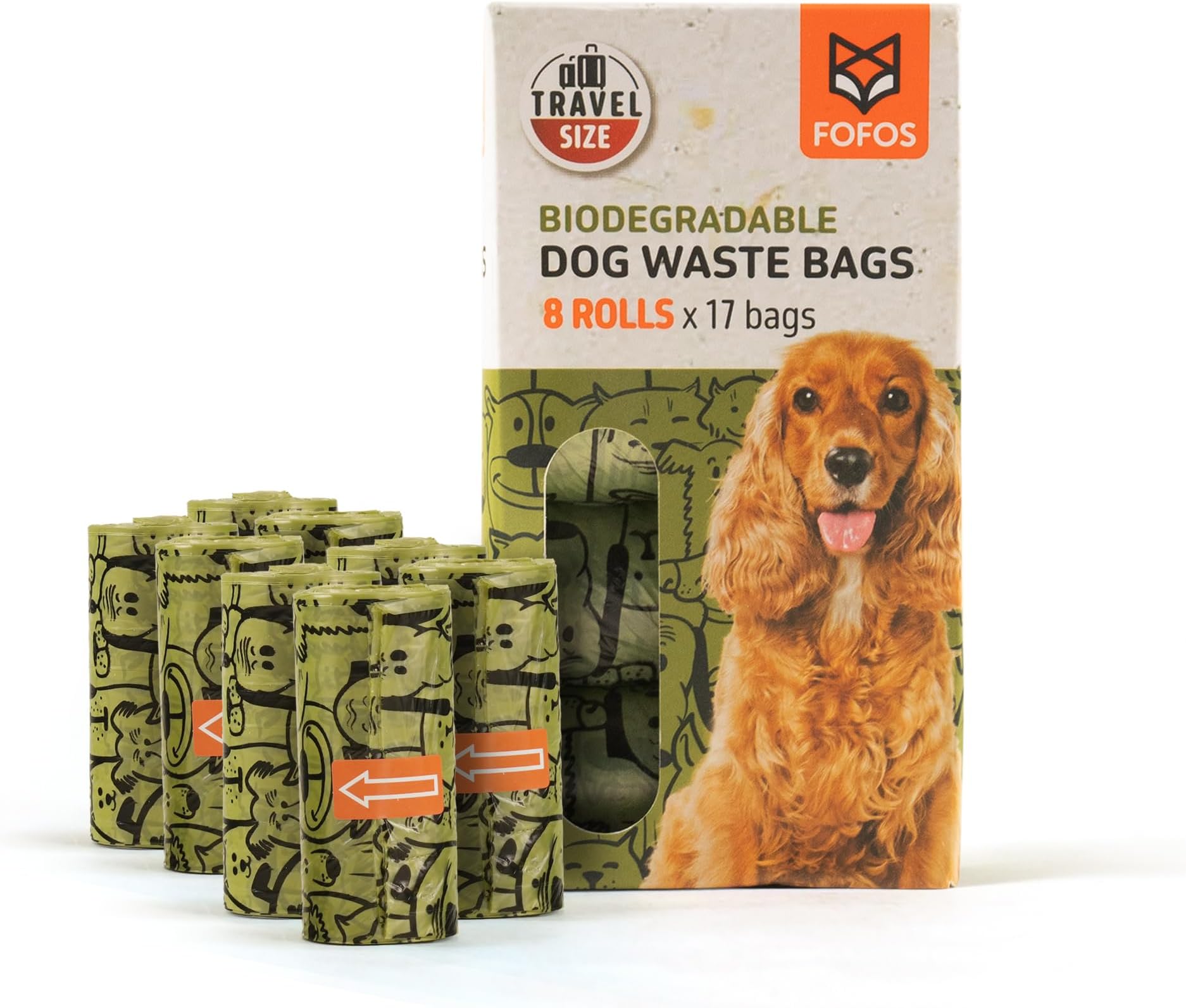 PETS EMPIRE Plastic 8 Roll Dog Poop Bags Extra Thick And Strong Leak ...
