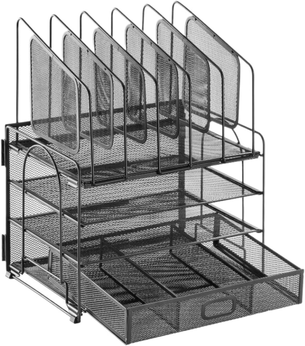 Amazon.com: Desk Organizer Office Organizer Desktop Organizer Mesh Desk ...