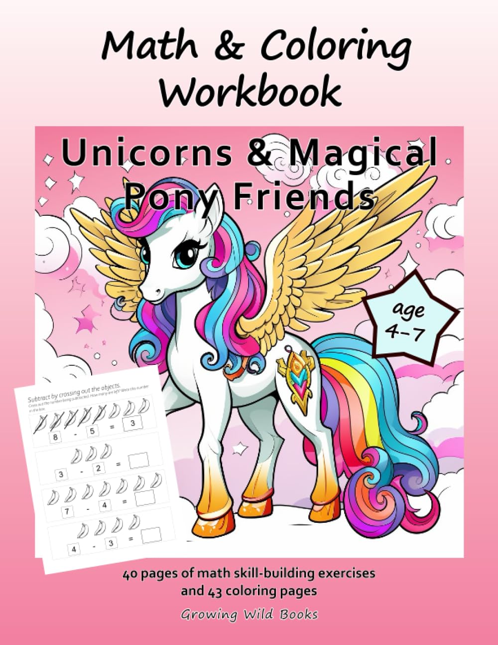 Amazon.com: Growing Wild Math & Coloring Workbook: Unicorns & Magical ...