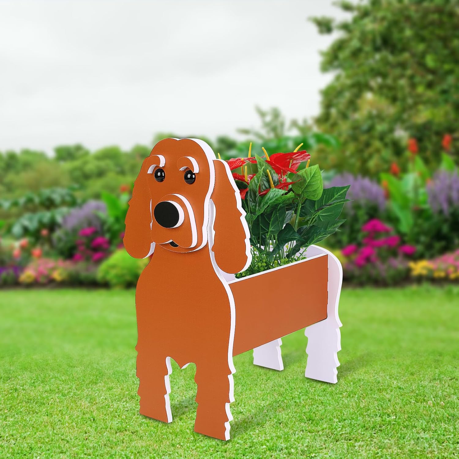 Cute Dog Planter Plant,PVC Animal Plant Pots Outdoor Indoor Garden ...