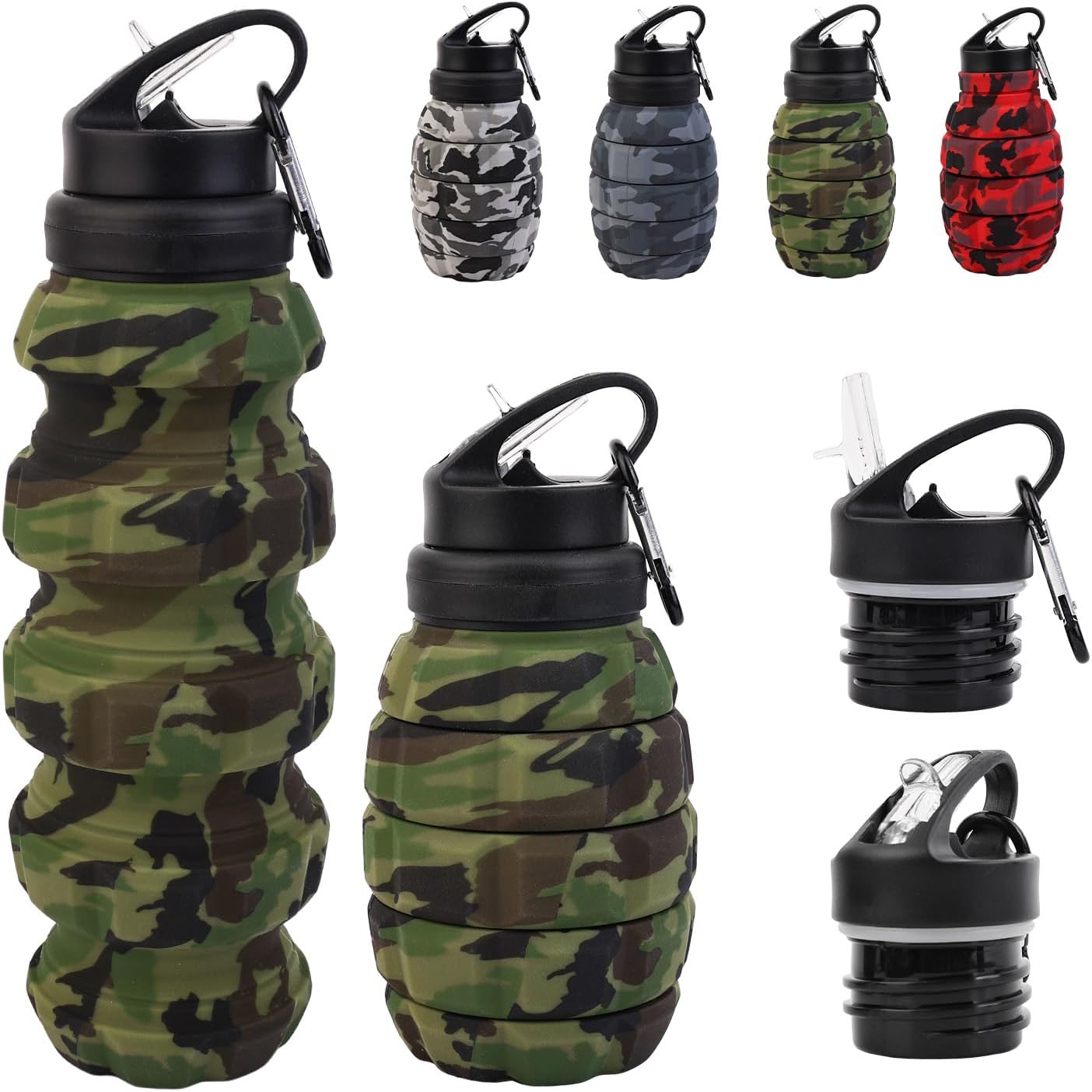 Amazon.com: KUNHANG Collapsible Travel Water Bottle18oz, Reuseable ...