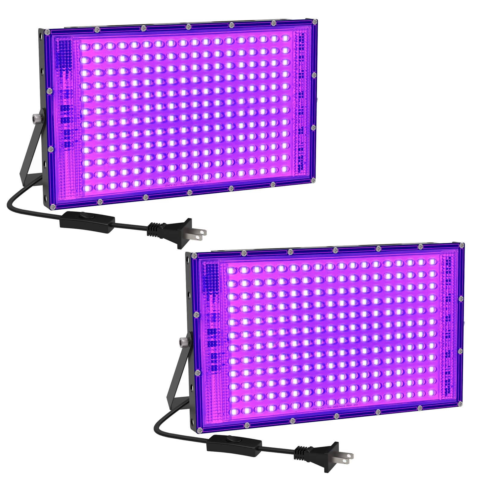 150W LED Black Light 2 Pack, Black Lights for Glow Party, Ultra Thin ...