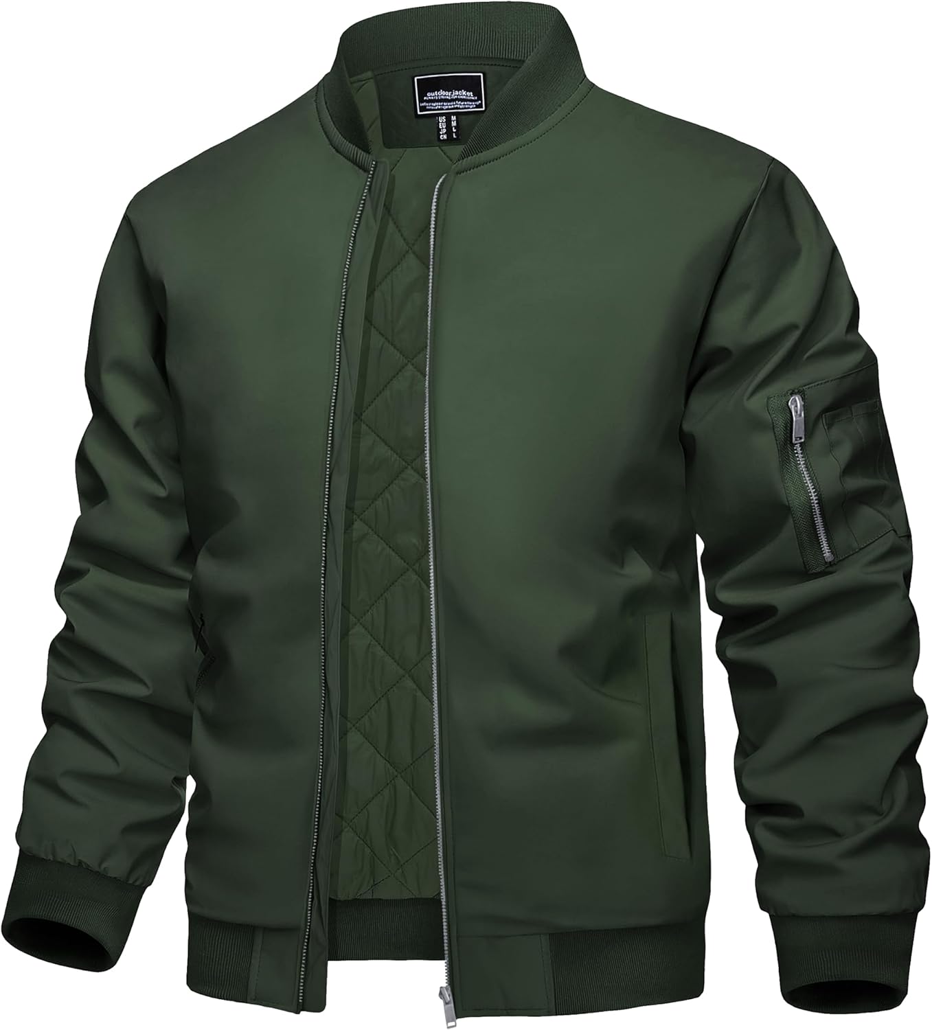 KEFITEVD Men's Zip Up Bomber Jacket - Thicken Warm Winter Jacket for Men, Work & Outdoor Use at ...