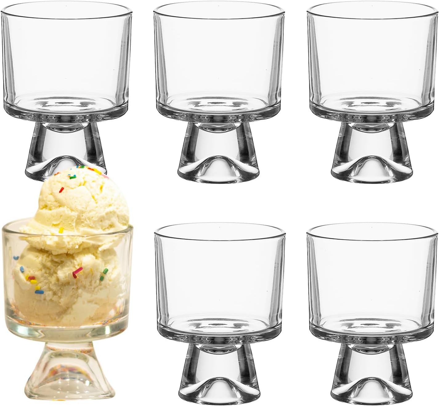 Amazon.com | yarlung 9 Pack Small Glass Dessert Bowls, 8 Oz Custard Cup ...