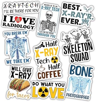 Amazon.com: 10pcs Radiology Sticker Sheet, X-Ray Tech Vinyl Decals for ...