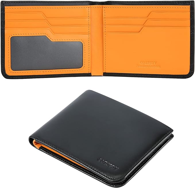 Amazon.com: Calfskin Slim Wallets For Men RFID Blocking Leather ...