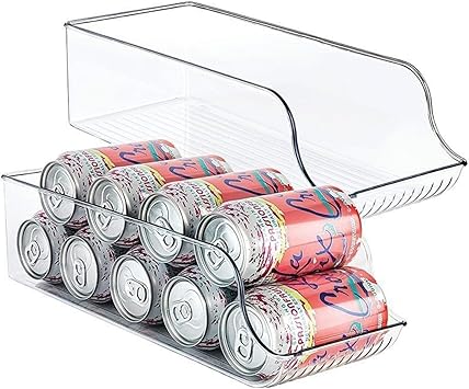 DATSH 2-Pack Can Fridge Dispenser Organizer, Clear Plastic Storage ...
