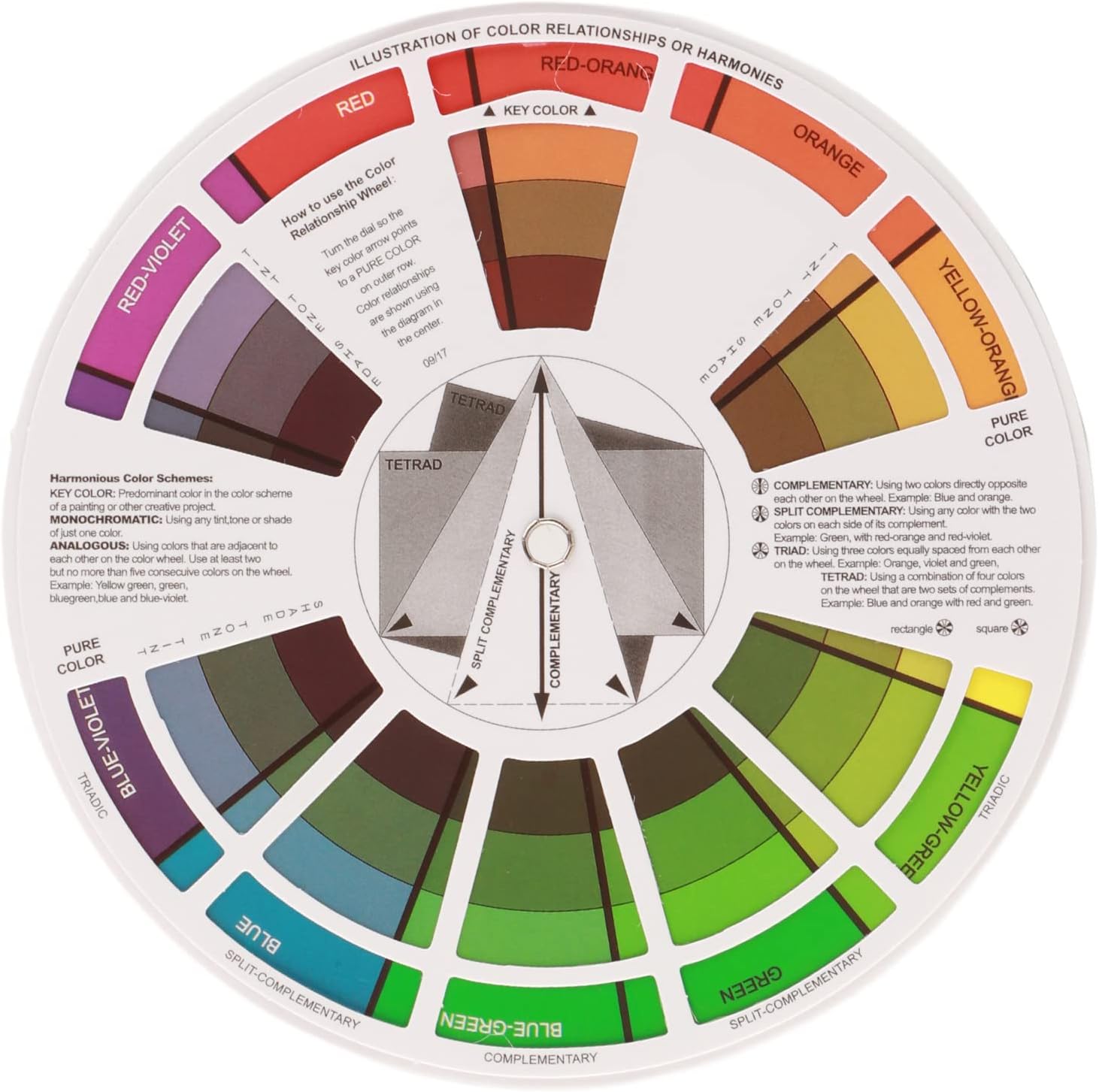 Amazon.com: Convenient Paper Pigment Color Wheel, Color Wheel, Easy for ...