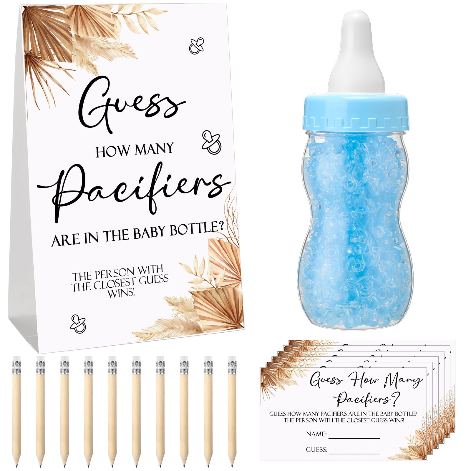 Amazon.com: Roowest 512 Pcs Baby Shower Games Guess How Many Pacifiers ...