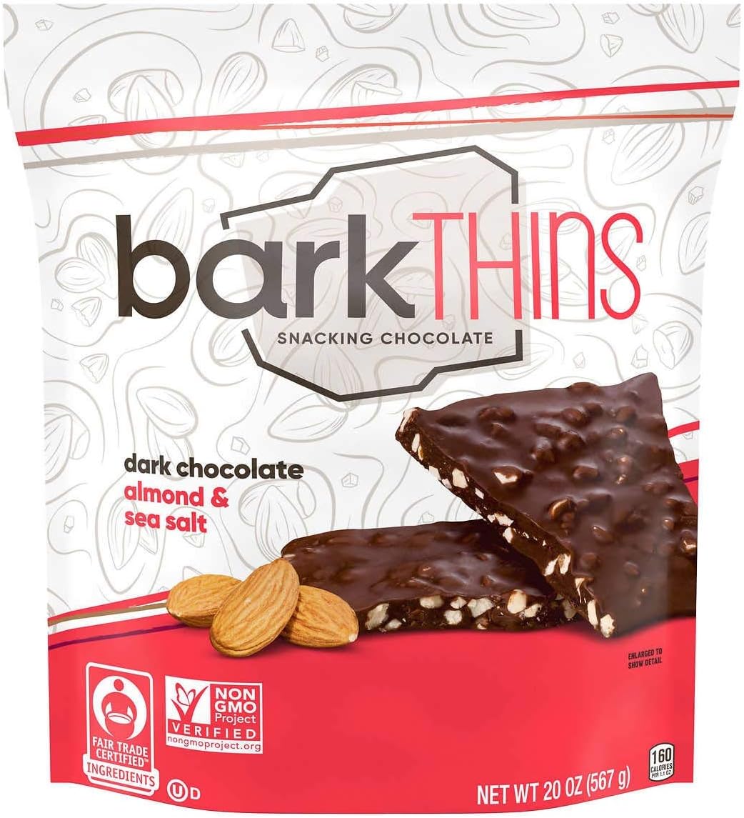 barkTHINS Bark Thins Almond Snacking Chocolate Dark Dark Chocolate 20.0 ...