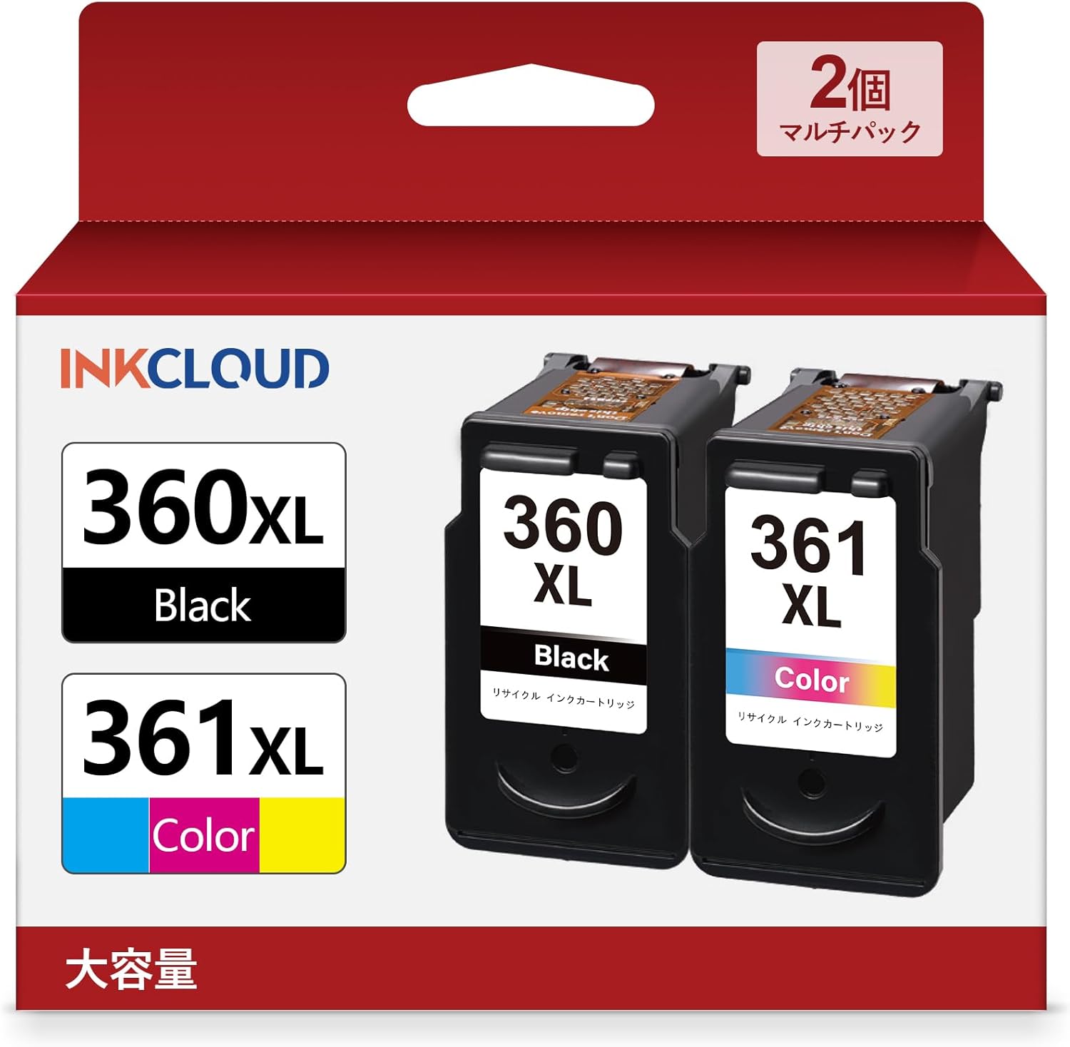 Amazon.co.jp: BC-360XL BC-361XL キャノン 用 インク BC-360 BC-361 大容量 BC360 ブラック + BC361 3色カラー 360 361 XL ...