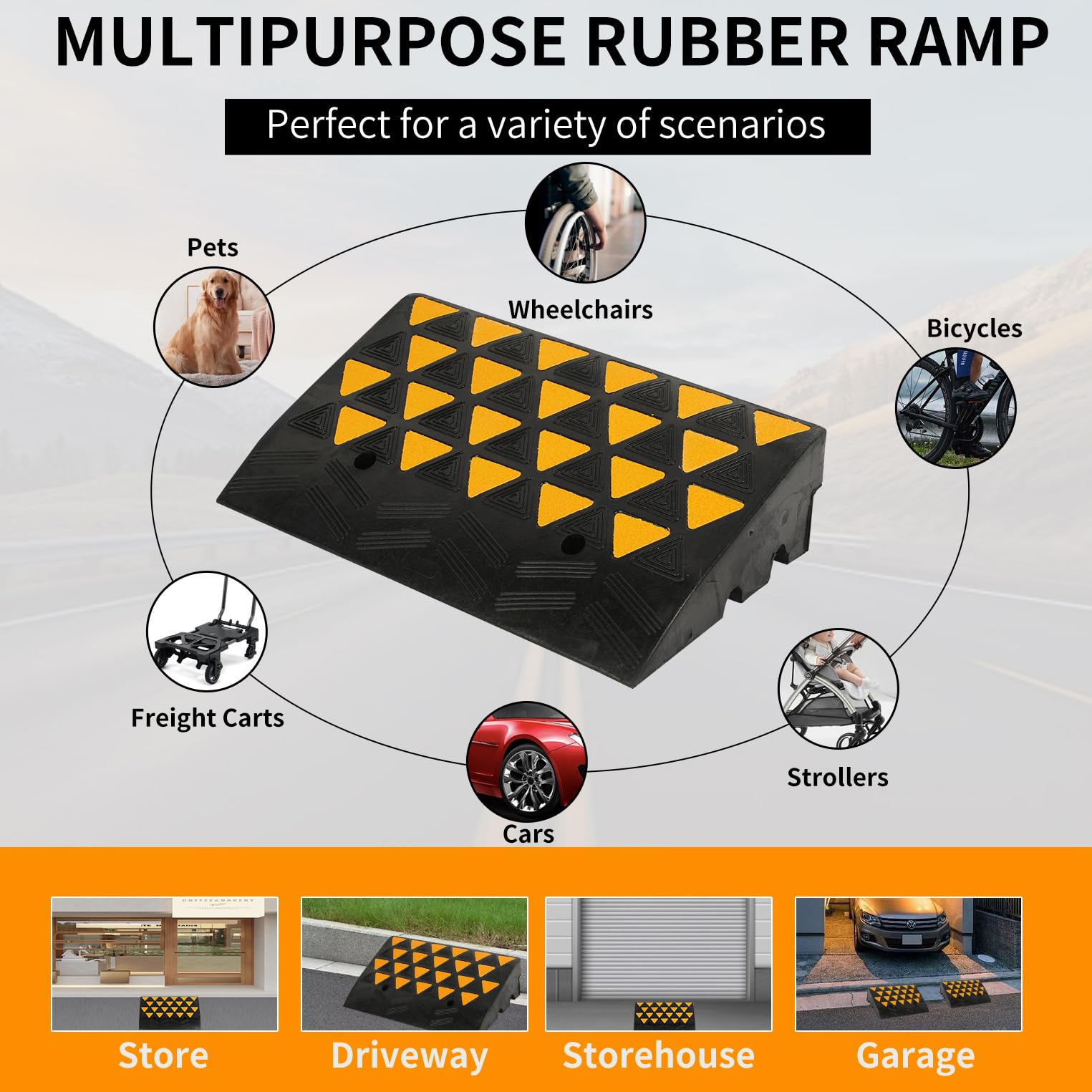 Snapklik.com : BESEA Curb Ramp 6" Inch High 23.6" Inch Length 14" Width ...