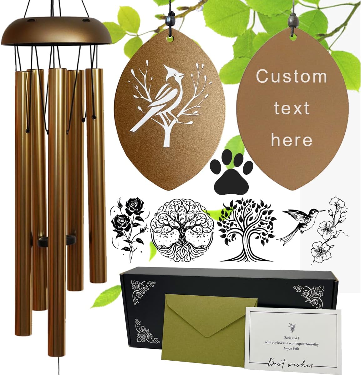Amazon.com : Personalized Tree of Life Wind Chimes - Deep Melody ...
