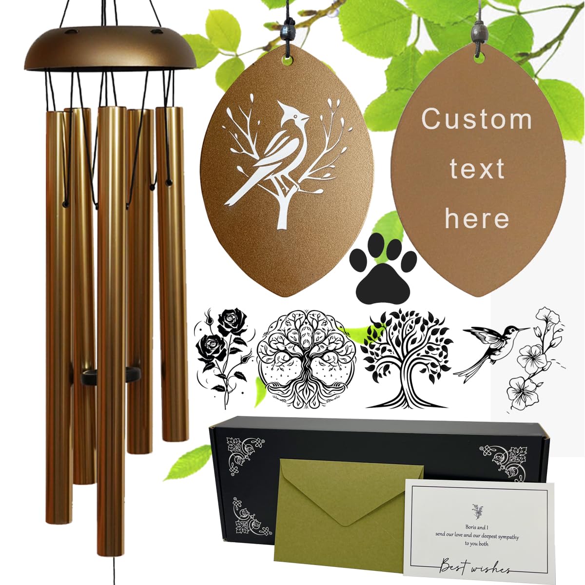 Amazon.com : Personalized Tree of Life Wind Chimes - Deep Melody ...