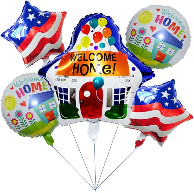 Amazon.com: Welcome Home Balloon Decorations - Set Of 5 Balloons For An ...