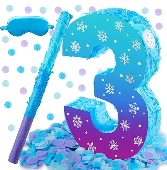 Amazon.com: Snowflake Birthday Decorations, Winter Ice Snowflake Number ...