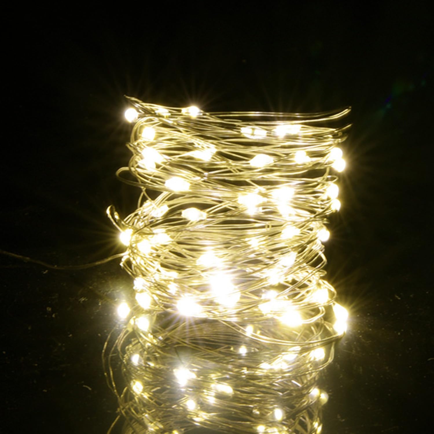 TuoTu USB LED Fairy String Light,50 LED Bulbs 16ft /5M, Silver Wire ...