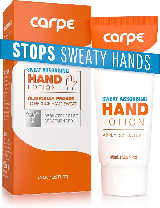 Carpe Sweat Absorbing Antiperspirant Hand Lotion for Sweaty Hands, Help ...
