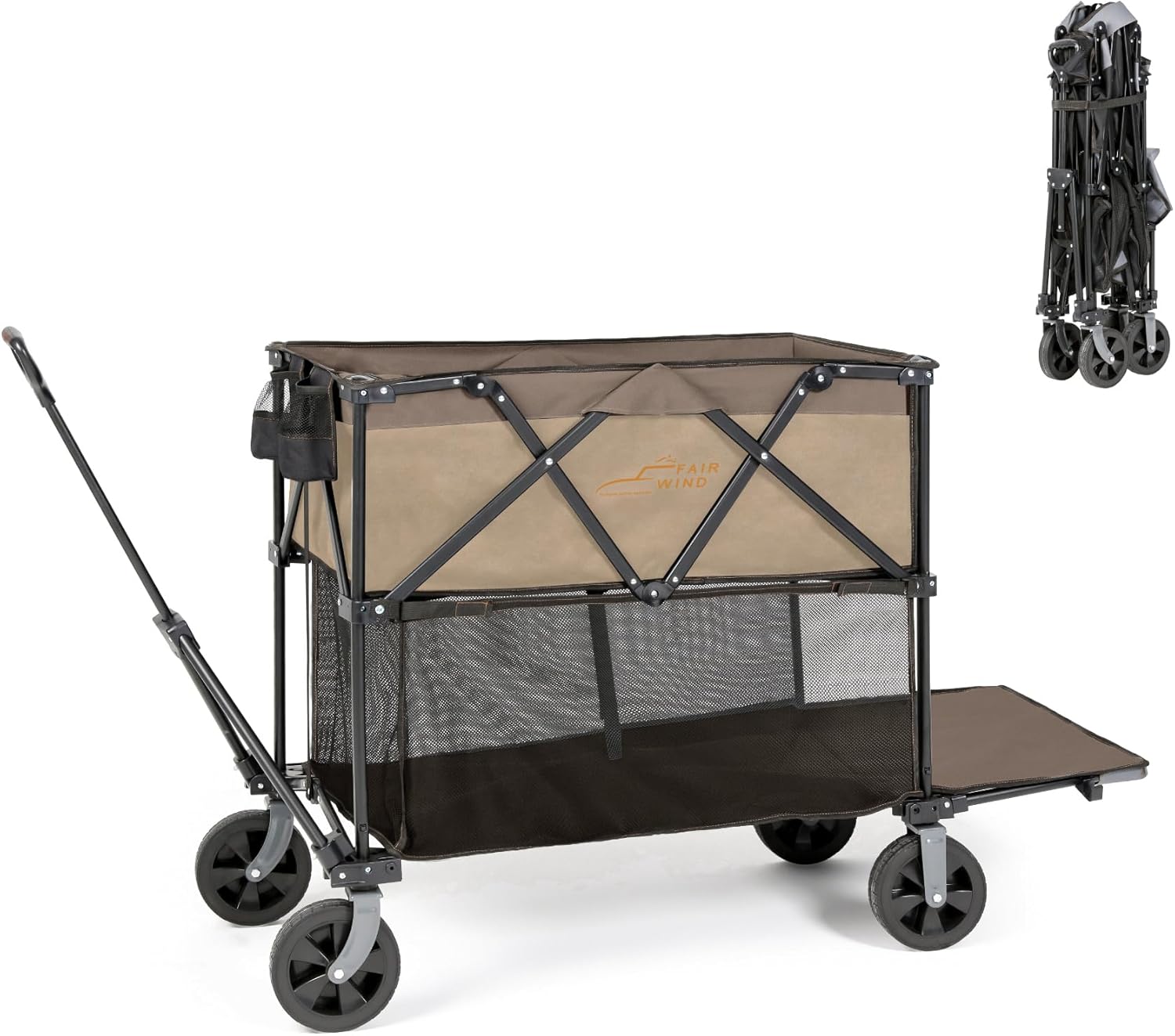 FAIR WIND Double Decker Wagon Collapsible Wagon Cart Folding Large ...