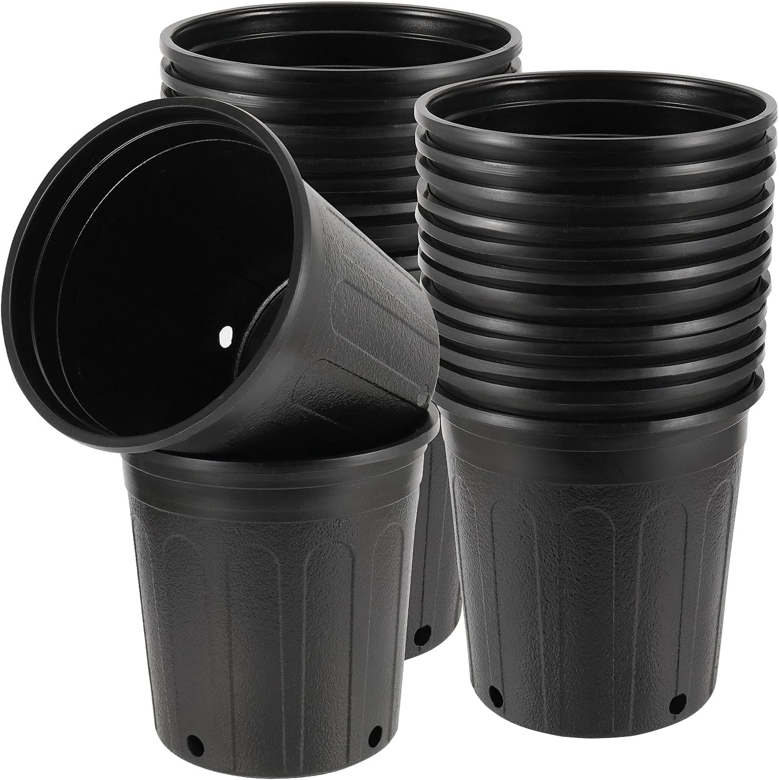 Amazon.com: HAKZEON 25 Packs 1 Gallon Nursery Trade Pots, Black Plastic ...