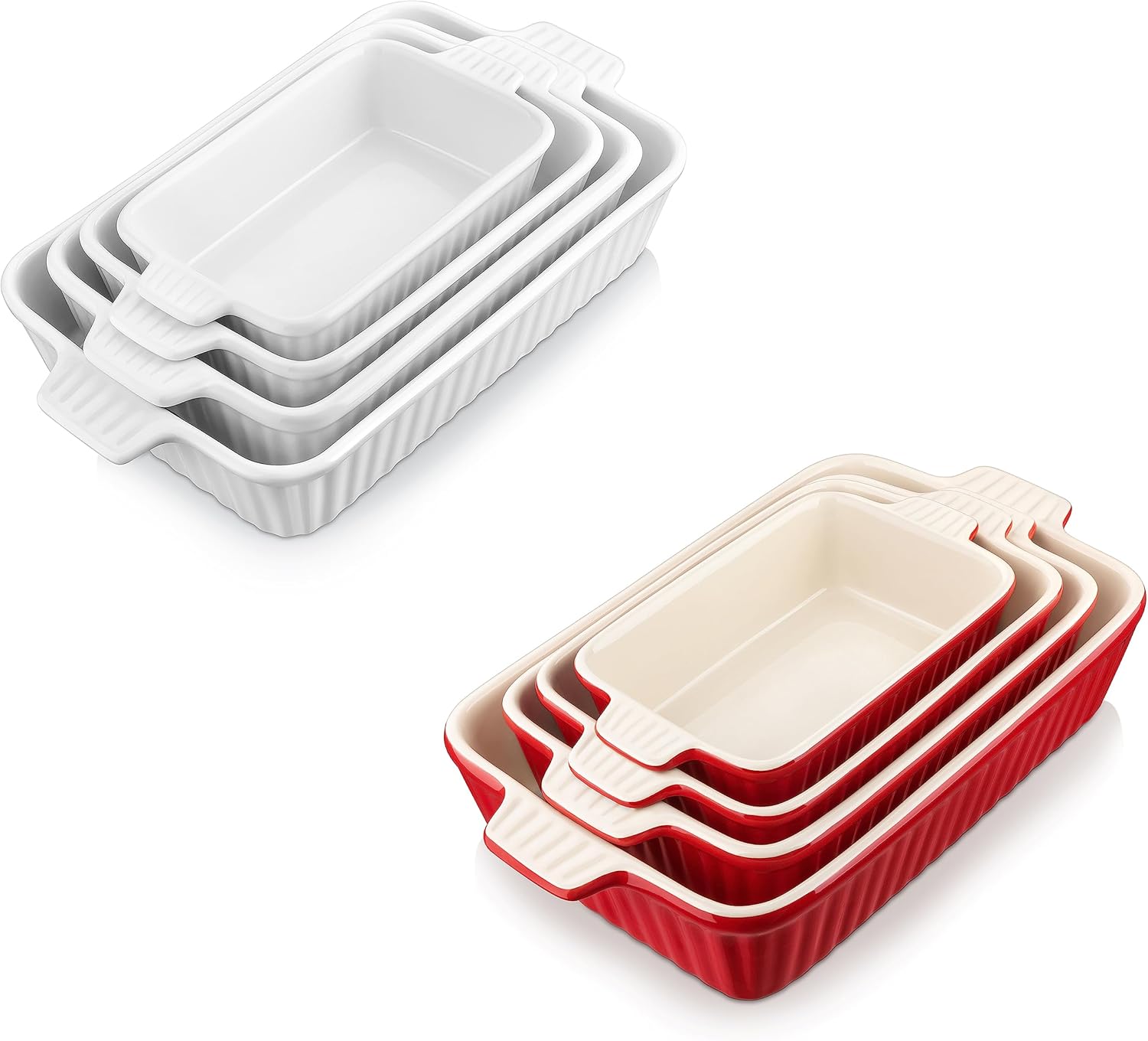 Amazon.com: MALACASA Casserole Dishes for Oven, Porcelain Baking Dishes ...